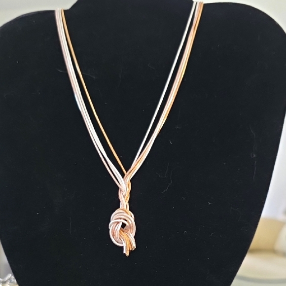 Jewelry | Elegant Tricolor Knot Necklace 18 | Poshmark